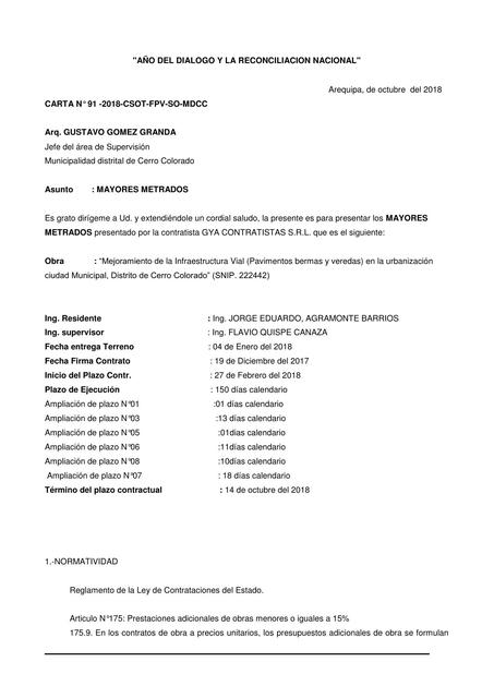 MAYORES METRADOS | Yony Flores Tapara | uDocz