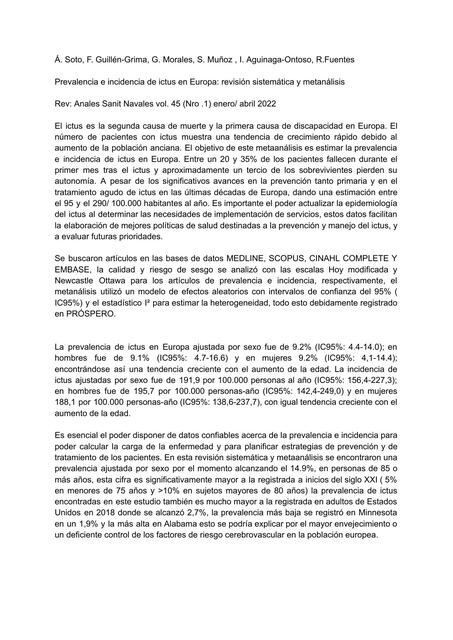 Prevalencia ictus | Jesus Rafael | uDocz