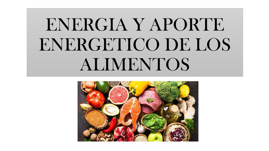 ENERGIA Y APORTE ENERGETICO DE LOS ALIMENTOS NUTRI | florencia | uDocz