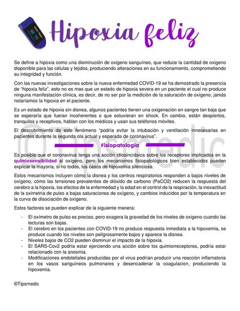 Hipoxia feliz | Tips Medic | uDocz