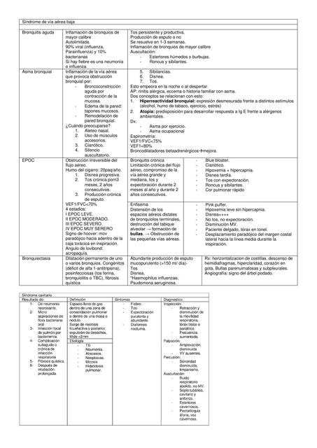 SINDR RESPIRATORIOS SEMIOLOGIA | Nayeska Madaí | uDocz
