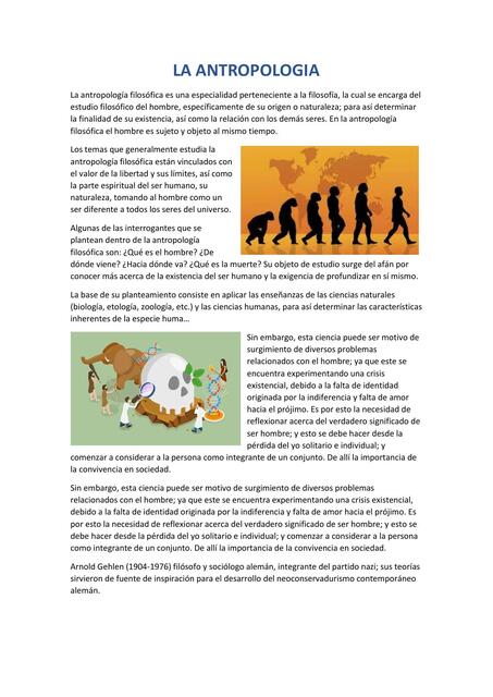 LA ANTROPOLOGIA | Gabriela | uDocz