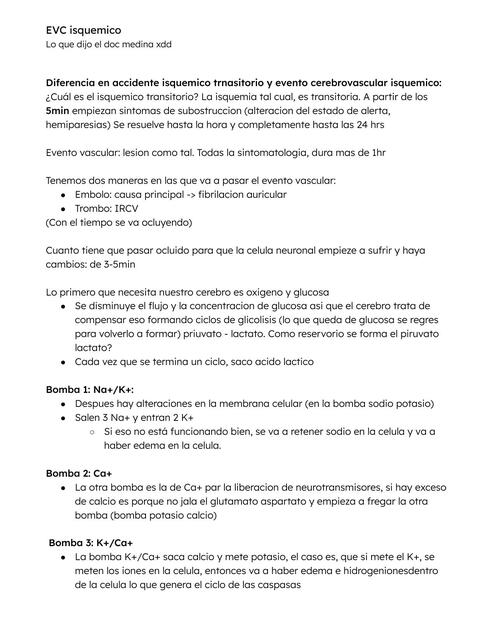 EVC isquemico | CG | uDocz