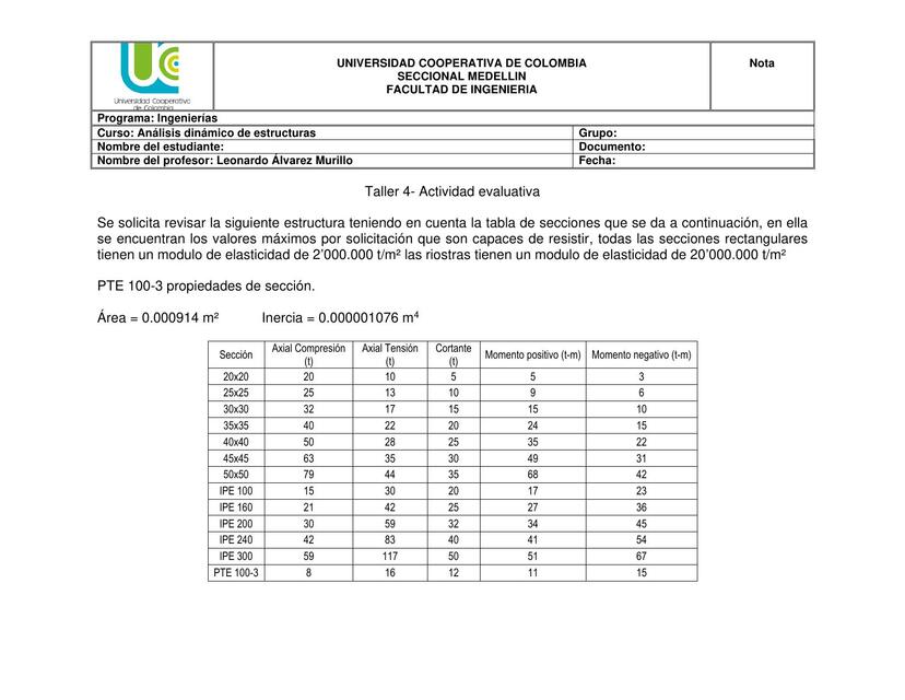 Taller 4 | carlos alberto espinal bedoya | uDocz