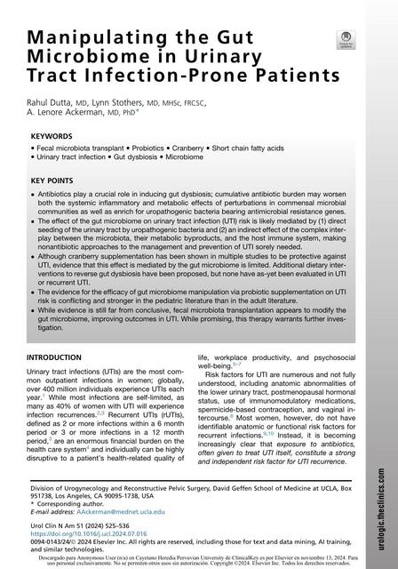 Manipulating the Gut Microbiome in Urinary Tract I | Jesús | uDocz