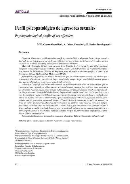 Perfil psicopatologicos de agresores sexuales ARTI | anny | uDocz