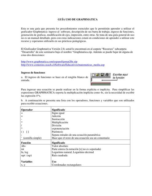 GUÍA USO DE GRAPHMATICA | CCINGENIERIACC | uDocz
