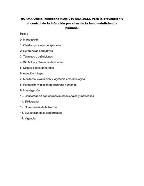 NORMA Oficial Mexicana NOM 010 (resumen) | Litzi Siles | uDocz