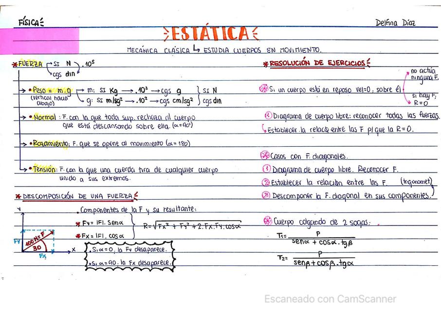 ESTÁTICA FÍSICA UNC | Delfina | uDocz