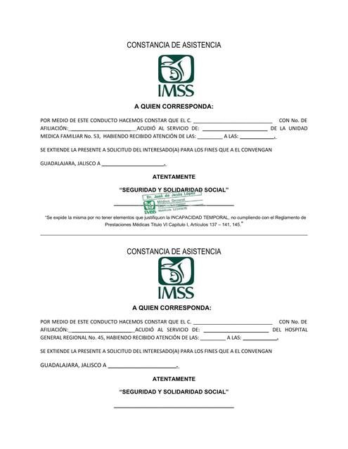 justificante imss urgencias sellado 1 | Monica | uDocz