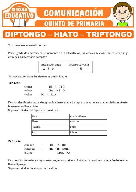Diptongo Hiato y Triptongo | María Santana | uDocz
