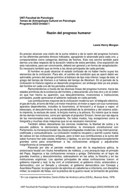 Morgan Razón del progreso humano | Stella Maris Falcón | uDocz