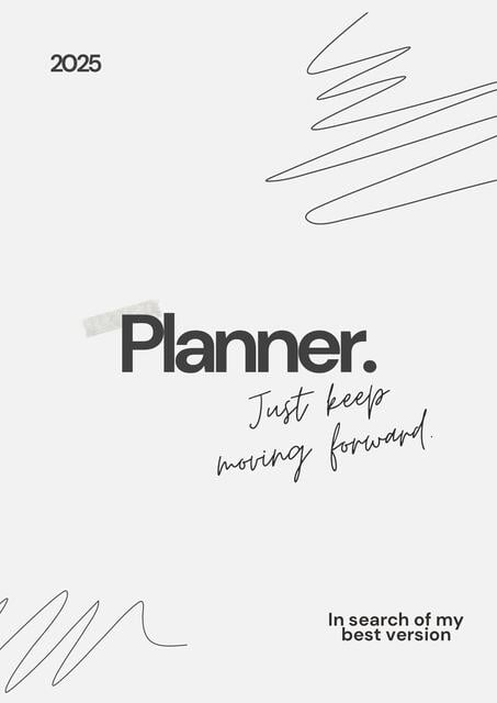 White Gray Minimalist Planner Cover | Laura | uDocz