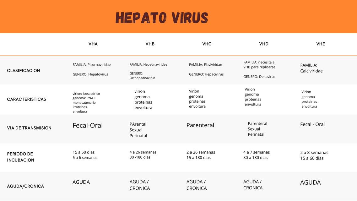 Tabla comparativa de Hepatitis Viral | Alisson Sosa Saavedra | uDocz