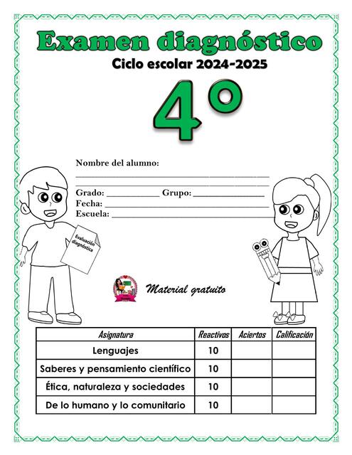 4 Examen diagnóstico Profa Kempis 3 | Selene Valenzuela | uDocz