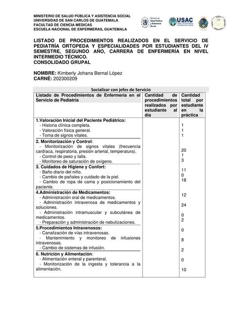 Procedimientos | Johana Bernal | uDocz