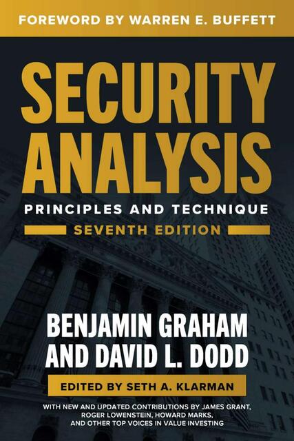 security analysis seventh edition principles and t | Juan Esteban ...