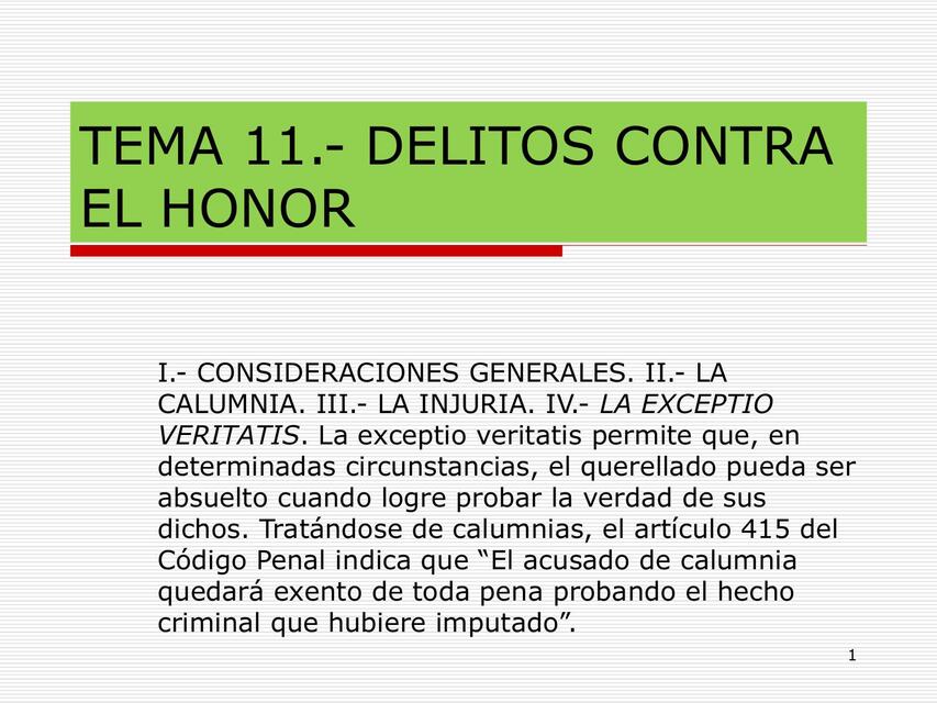 Delitos contra el honor calumnias e injurias 23 Ta | Abril Magalí | uDocz