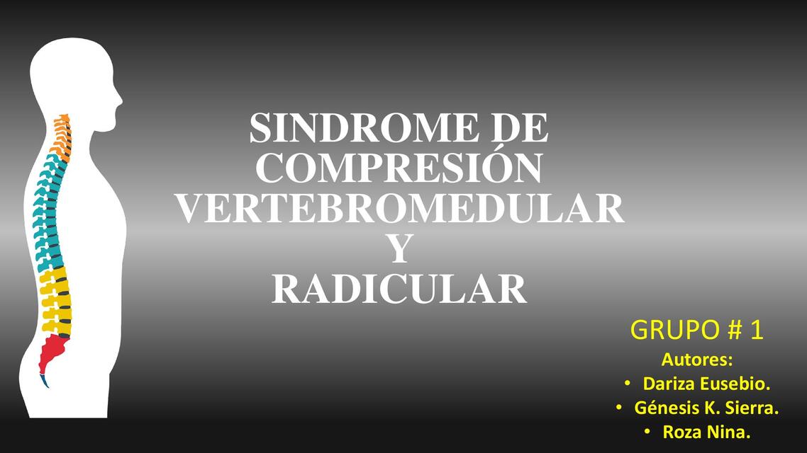 SINDROME DE COMPRESION MEDULAR RADICULAR A1T1 GRUP | Genesis Karina ...