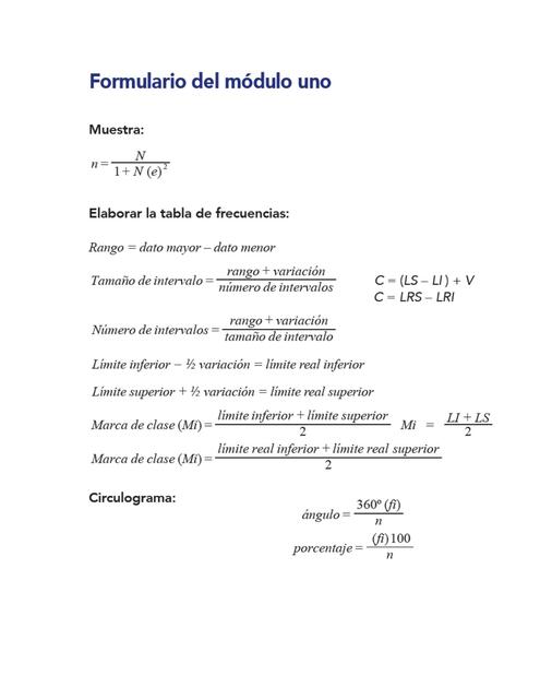 FORMULARIO DE ESTADÍSTICA | Zoe Medina | uDocz