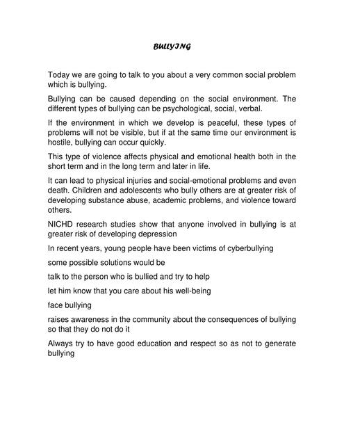 BULLYING | Violeta s | uDocz