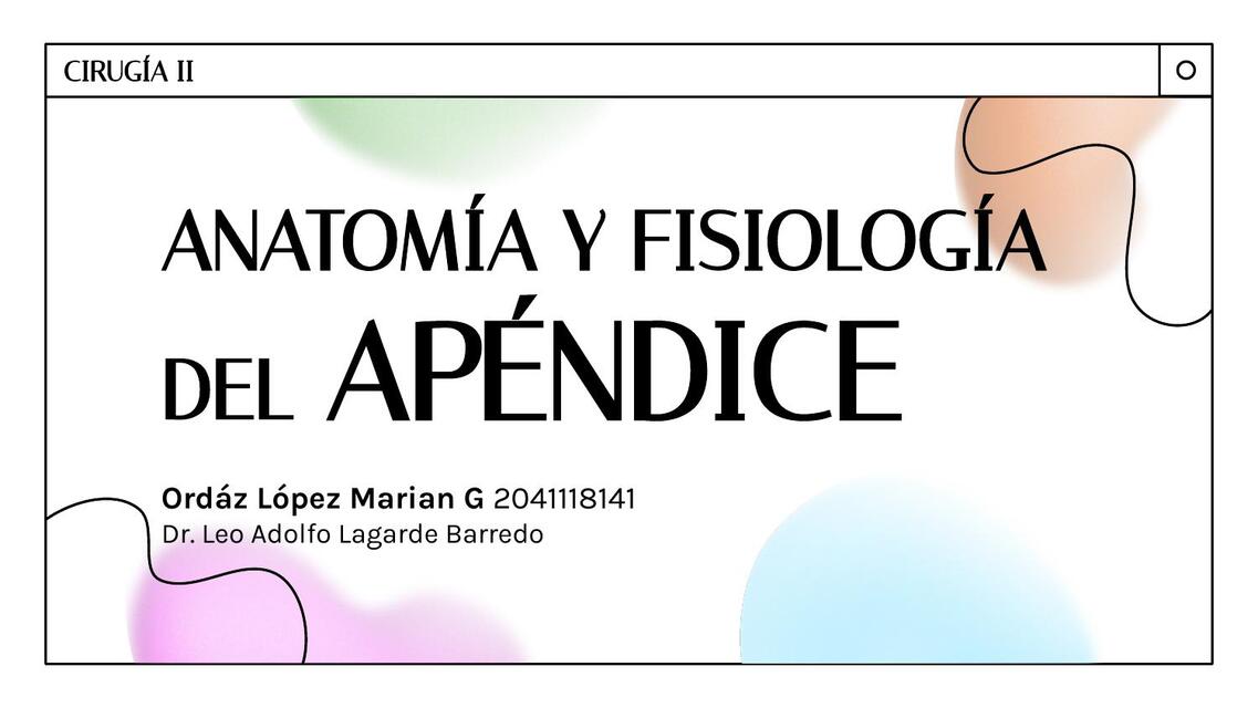 ANATOMÍA Y FISIOLOGÍA DEL APÉNDICE | Marian | uDocz