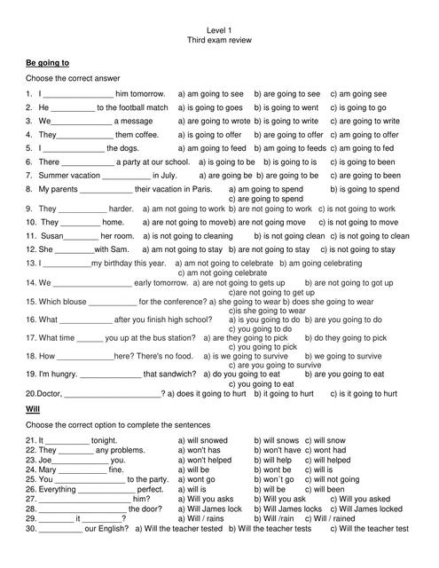 Review Third exam level 1 | Rosario Cortés Diaz | uDocz