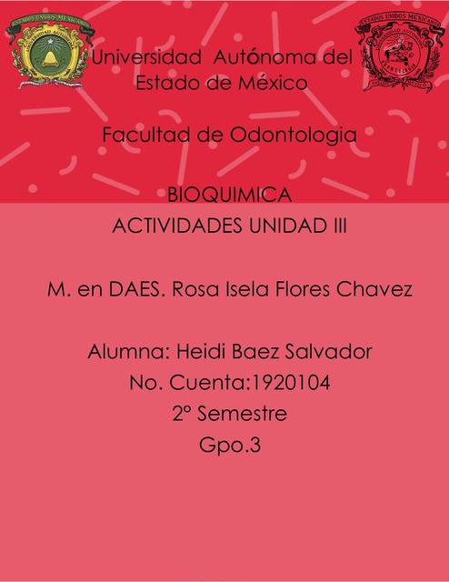 BIOQUIMICA ODONTOLOGÍA Reparado | Heidi Baez | uDocz