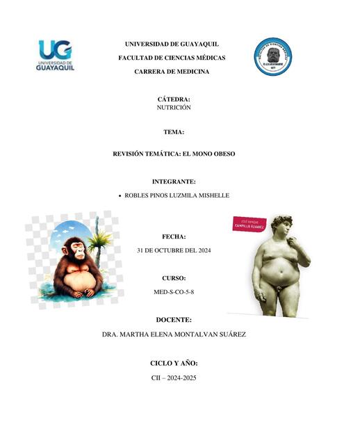 Revisión Temática de El Mono Obeso LUZMILA ROBLES | Luzmila Robles | uDocz