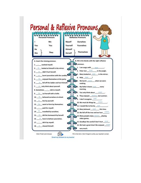 personal pronouns and reflexive pronouns Isabel Pe | Gutiérrez ...