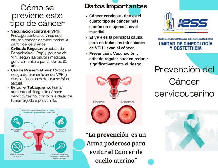 Tríptico Cáncer Cervicouterino | MARIA SOL PEÑAFIEL GRANDA | uDocz