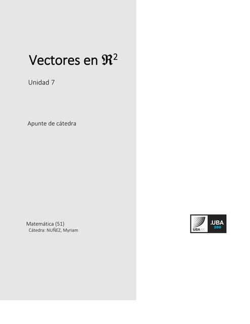 1 Vectores en R2 Matemática 51 | Luz | uDocz