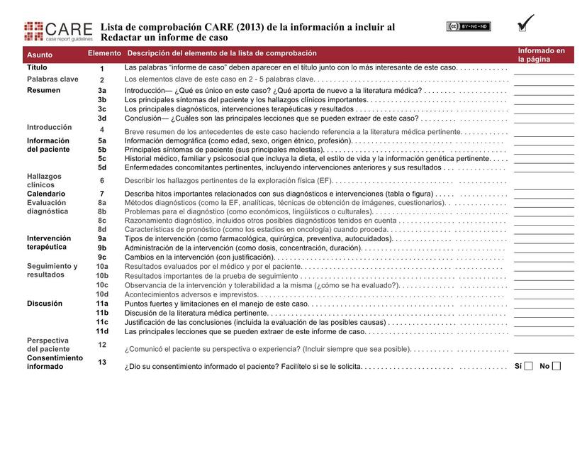 CARE checklist Spanish 4 | Suu | uDocz