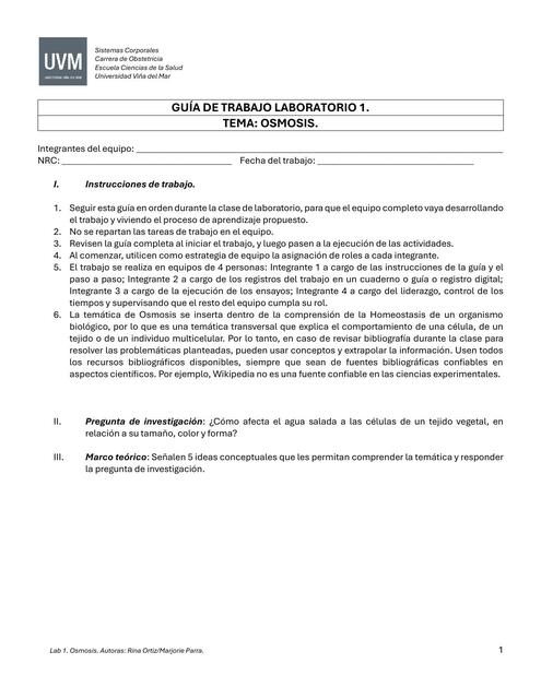 Guía de Laboratorio 1 Osmosis | Rina | uDocz