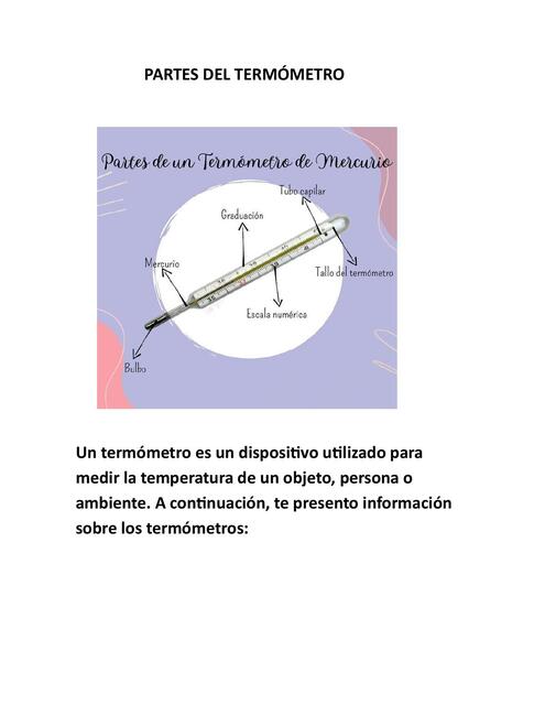 partes del termómetro | Aura Ester Peréz Rada | uDocz