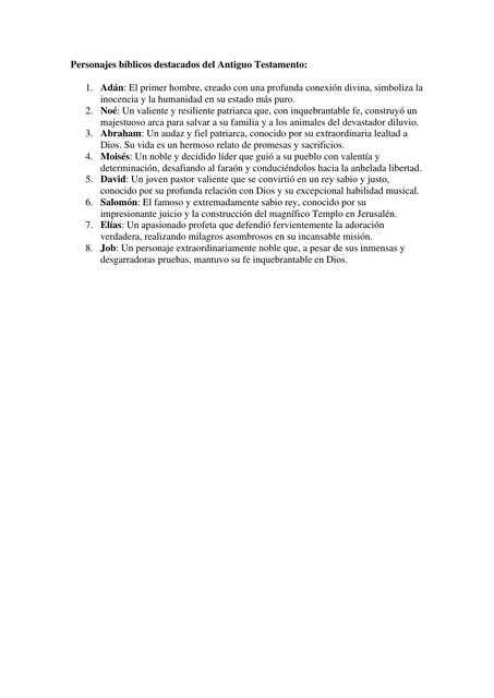 Personajes bíblicos destacados del Antiguo Testame | Matthew | uDocz
