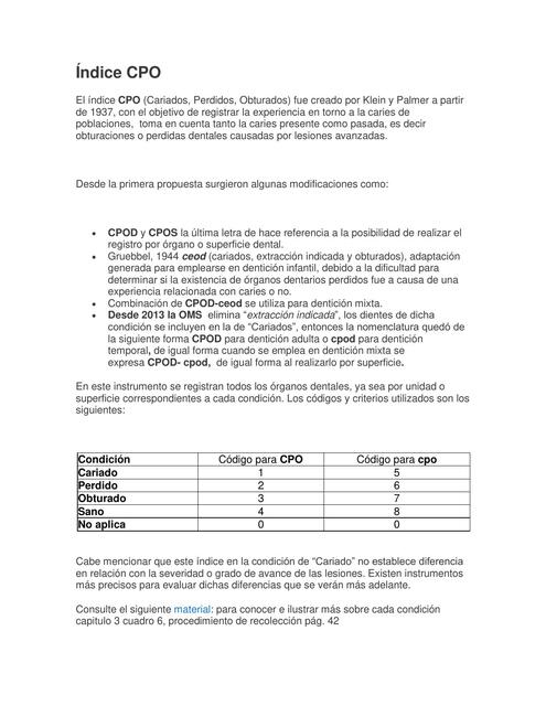 CPO índice | Paulina Mora | uDocz