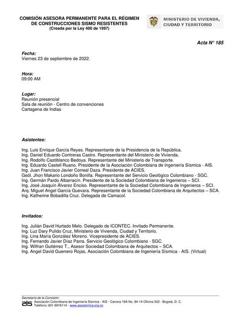 Acta 185 CAP DEFINITIVA FDO | Carlos Eduardo Arango Restrepo | uDocz