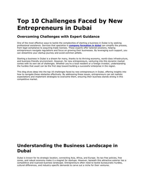 Top 10 Challenges Faced by New Entrepreneurs in Du | william | uDocz