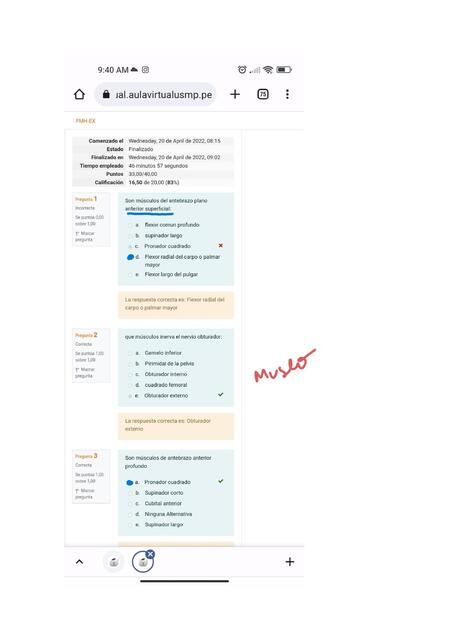EXAMEN PARCIAL ANATO | diariomed_study | uDocz