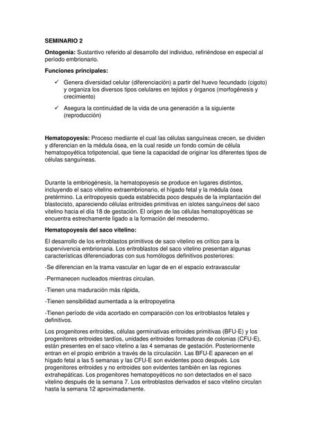 SEMINARIO 2 Ontogenia granulocitos | Ana Margarita | uDocz