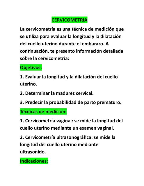 CERVICOMETRIA | Aura Ester Peréz Rada | uDocz