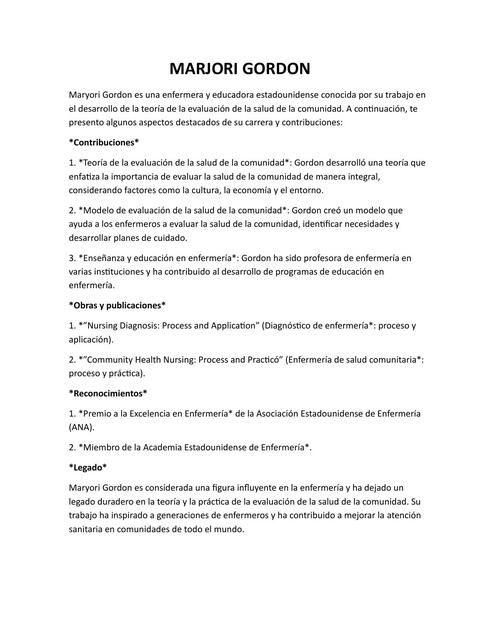 Marjory gordon | Aura Ester Peréz Rada | uDocz