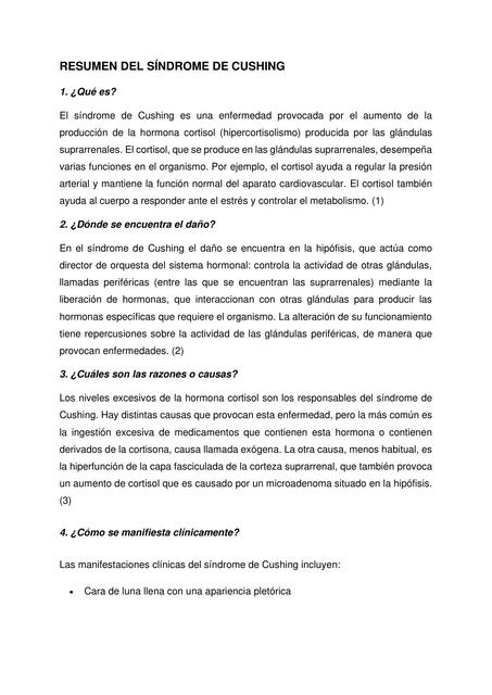 SINDROME DE CUSHING | CUESTIONARIOS MEDICINA 👨‍⚕️📚 | uDocz