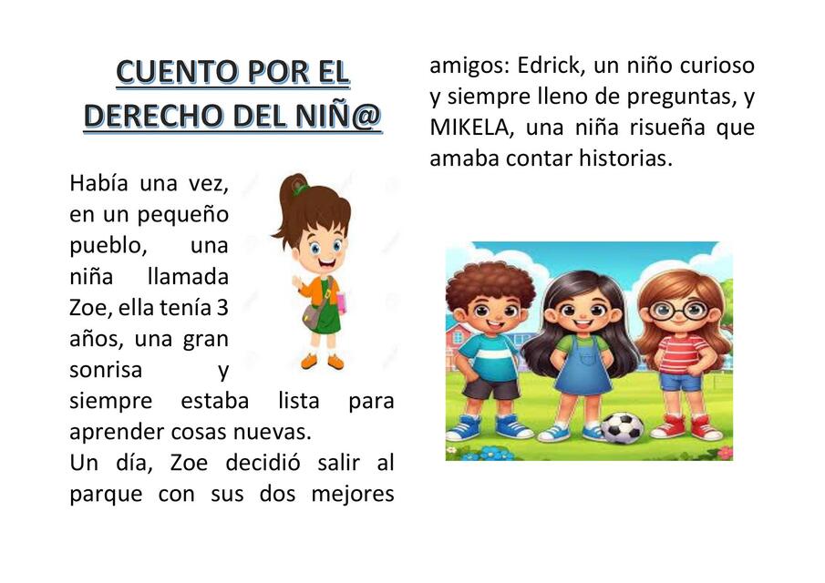 CUENTO POR EL DERECHO DEL NIÑ ZOE | danitzha | uDocz
