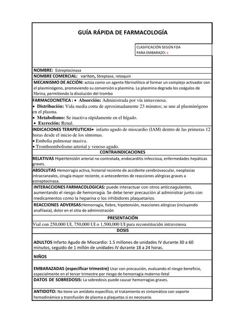Estreptocinasa | Alexis Zárate | uDocz