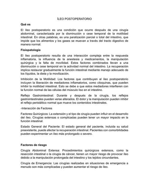 ÍLEO POSTOPERATORIO | Alessa Guillén | uDocz