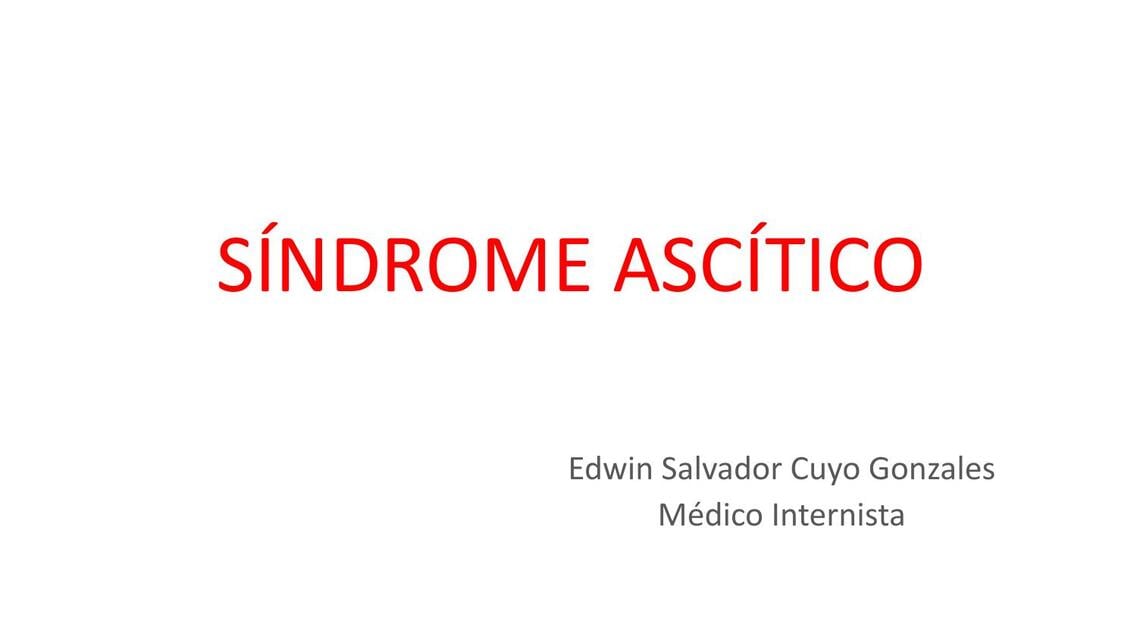 Sindrome ascítico | Mizonamédica | uDocz