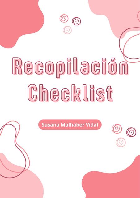 Recopilación de Checklist | Susana Malhaber Vidal | uDocz