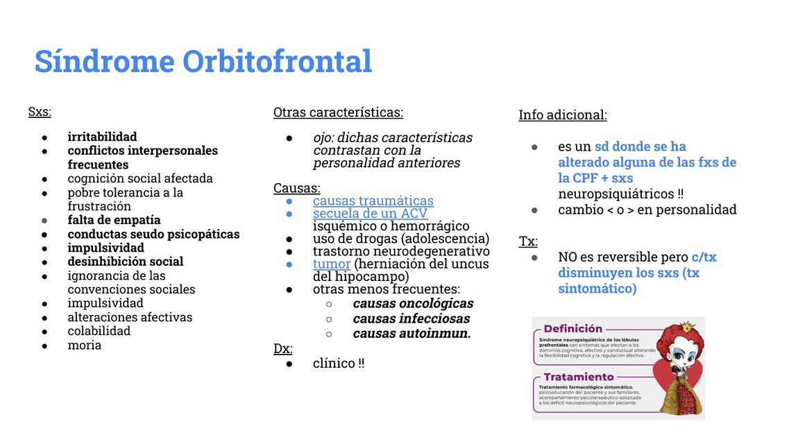 Síndrome Orbitofrontal | Ximena | uDocz
